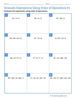 Order of Operations Thư Viện Tiếng Anh