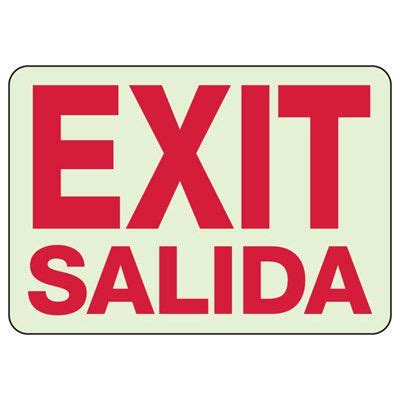 Luminous Exit And Path Marker Signs Bilingual Exit Salida Seton