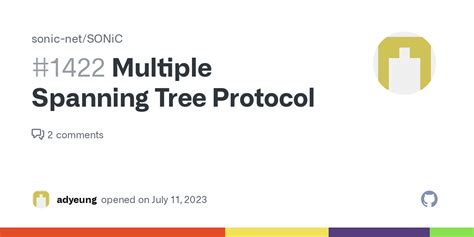 Multiple Spanning Tree Protocol · Issue 1422 · Sonic Netsonic · Github