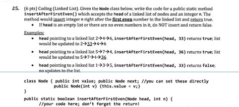 Solved 25 6pts Coding Linked List Given The Node