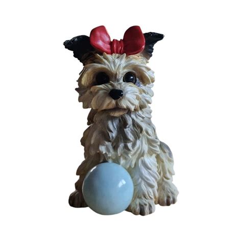 Vintage Stone Critters Yorkshire Terrier Money Box Coin Bank