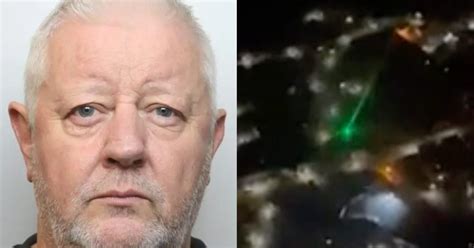 video shows the moment a man shone a laser pointer at an aircraft