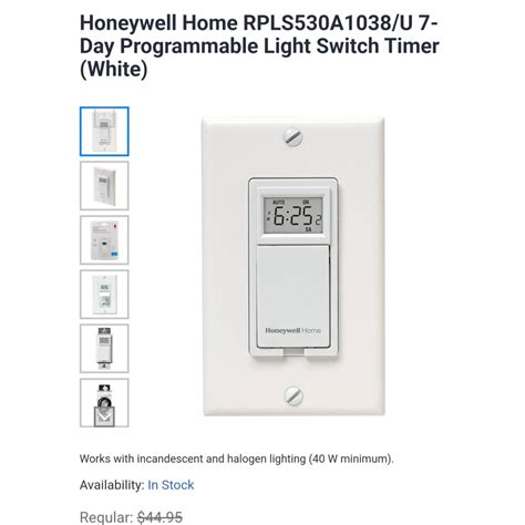 Honeywell 7 Day Programable Light Switch Timer