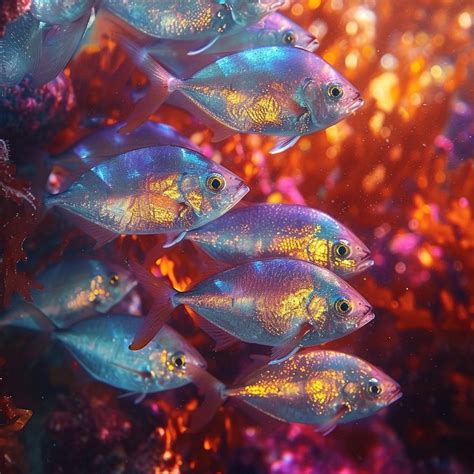 Vibrant Fish School Fish Pretty Fish Fish Painting