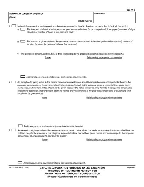 GC Ex Parte Application For Good Cause Exception To Notice Of