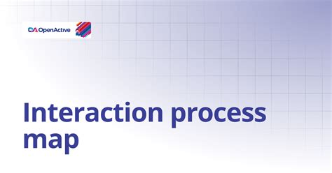 Interaction Process Map Openactive Use Case Framework
