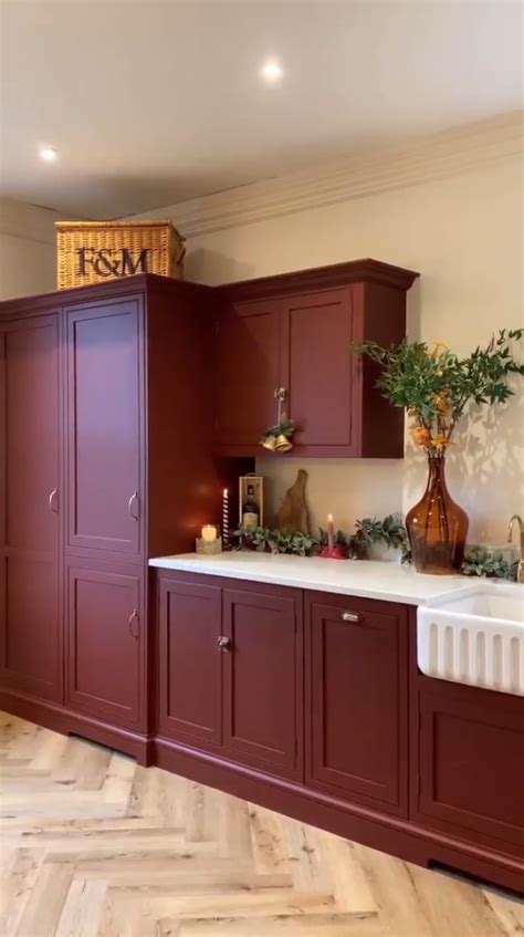 Burgundy Kitchen Ideas Cabinets Walls And Tiles Harvey Jones
