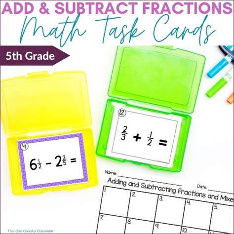 5th Grade Adding And Subtracting Fractions With Unlike Denominators