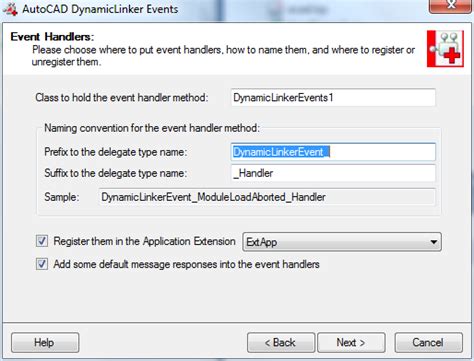 Auto Generate Autocad Net Dynamiclinker Event Handlers Using Wizards