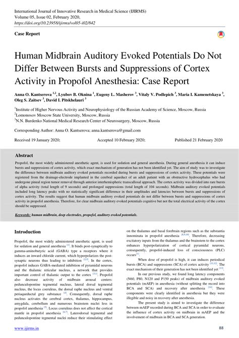 Pdf 2020 Human Midbrain Auditory Evoked Potentials Do Not Differ