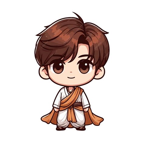 Premium Vector Anime Chibi Guy With Traditional Clothes Ai Generated Image