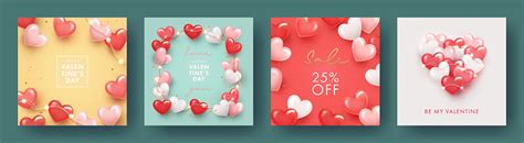 발렌타인 데이 현대적인 디자인은 웹 사이트 배너 판매 발렌타인 데이 카드 표지 전단지 또는 현실적인 흰색 분홍색 빨간색 3d 현실적인 하트 및 화환 조명으로 만든 프레임이