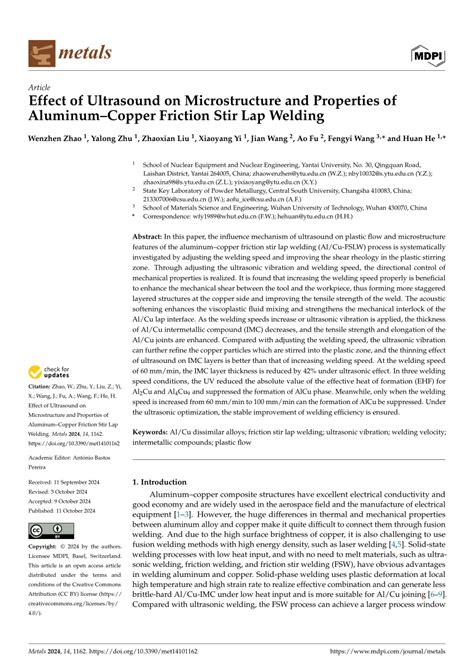 Pdf Effect Of Ultrasound On Microstructure And Properties Of Aluminumcopper Friction Stir Lap