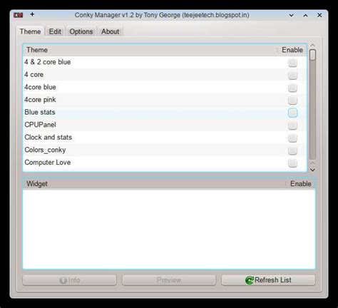 how to configure conky with a gui based conky config tool