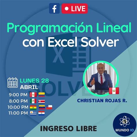 Mundo Hoy Lunes Veremos Excel Solver En Modelo De Programación