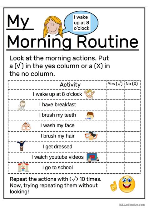 My Morning Routine Sentence Drills… English Esl Worksheets Pdf And Doc