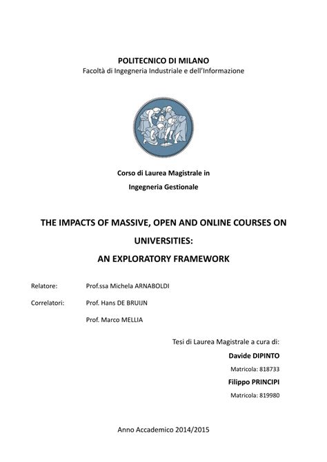 Pdf The Impact Of Massive Open Online Courses On Universities An