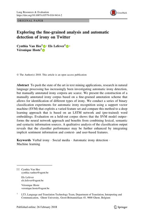 Pdf Exploring The Fine Grained Analysis And Automatic Detection Of