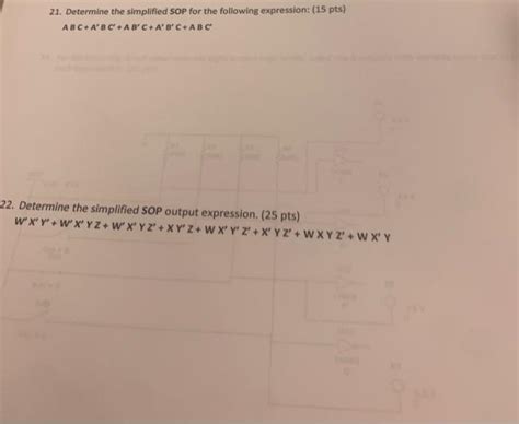solved 21 determine the simplified sop for the following