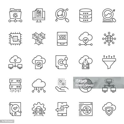 ชุดไอคอนเส้นของวิทยาศาสตร์ข้อมูล ภาพประกอบสต็อก ดาวน์โหลดรูปภาพตอนนี้ กราฟ การตลาด หัวข้อ