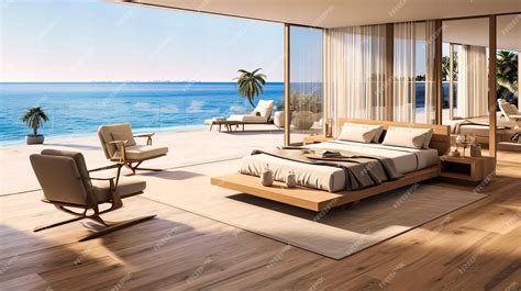 Premium Photo Luxury Seaside Villa Interior With Modern Design Ocean
