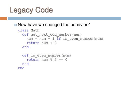 ppt getting unstuck working with legacy code and data powerpoint