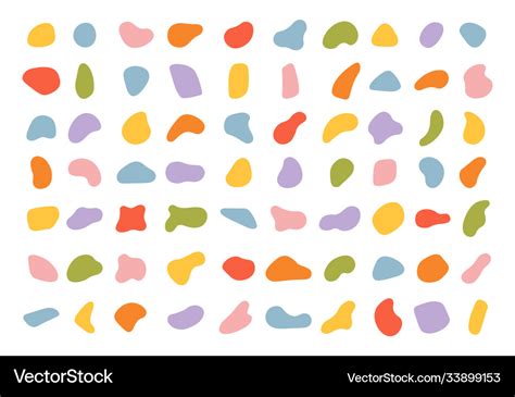 various blotch random color blobs round abstract vector image