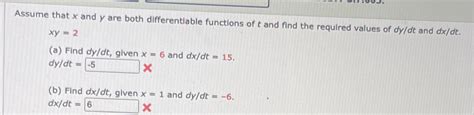 solved assume that x ﻿and y ﻿are both differentiable