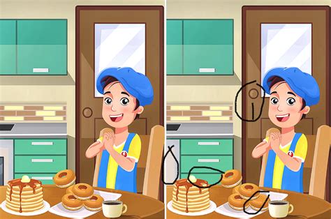 Задачка для внимательности из 4 отличий🔎 на картинке Разминка для внимательности Тема