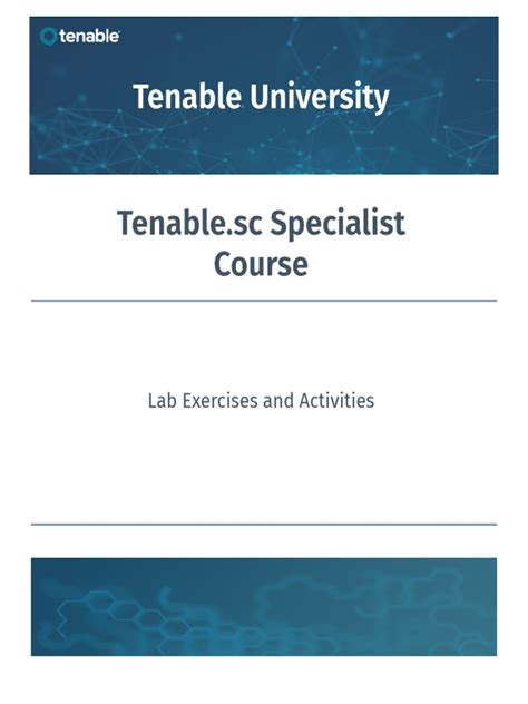 Lab Handout Tenable Sc Specialist Course Pdf Malware Security