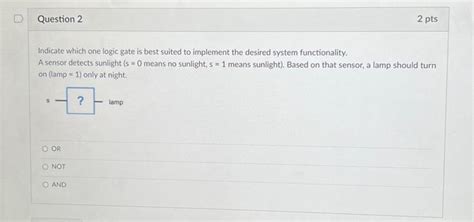 Solved Indicate Which One Logic Gate Is Best Suited To Chegg Com