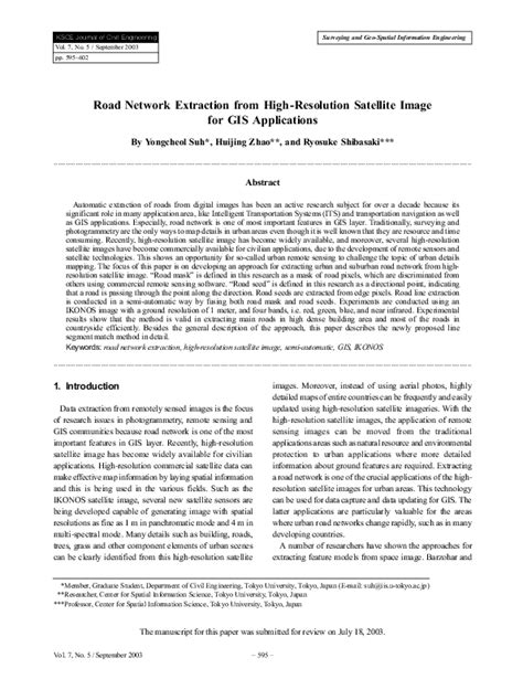 Pdf Road Network Extraction From High Resolution Satellite Image For Gis Applications