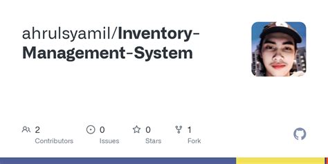 Github Ahrulsyamil Inventory Management System