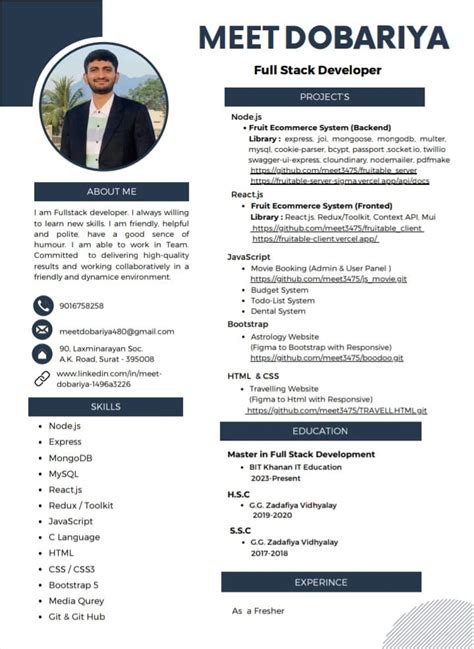 Meet Dobariya On Linkedin I Am Looking For A Job In Full Stack As A Fresher