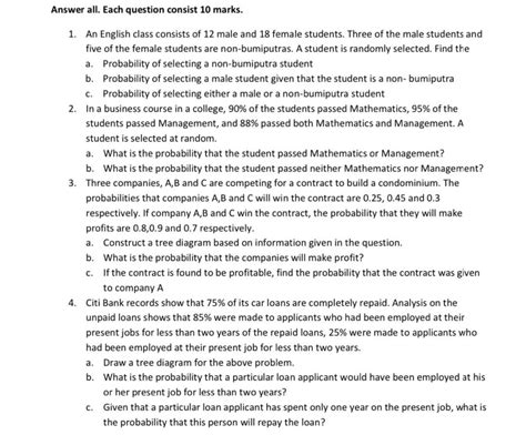 Solved Answer All Each Question Consist Marks An Chegg Com