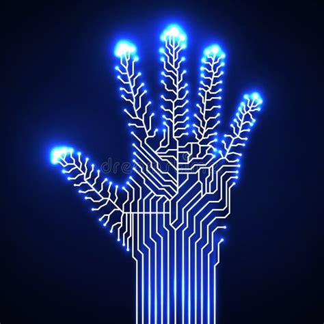 Circuit Board Hand Stock Vector Image 62066241