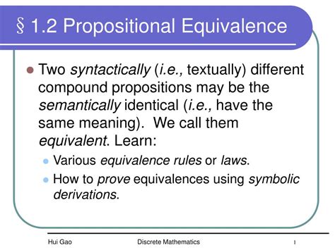Ppt §12 Propositional Equivalence Powerpoint Presentation Free