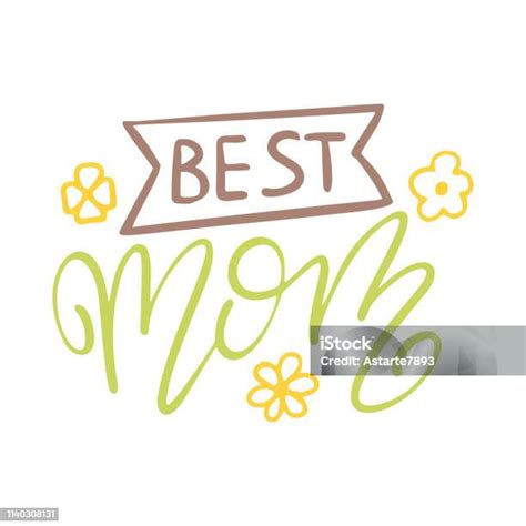 어머니의 날 손으로 쓴 문구 현대 브러시 서 예 흰색 배경에 고립 된 그림 벡터 검은색에 대한 스톡 벡터 아트 및 기타 이미지