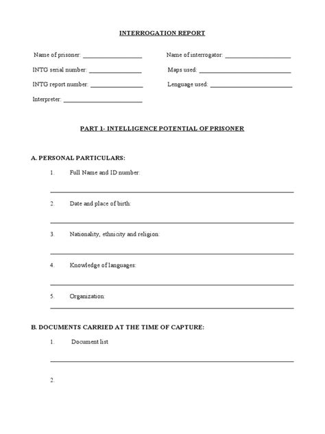Interrogation Form Pdf Pdf