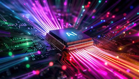 Ai Artificial Intelligence Processor On Vibrant Microcircuit Stock Illustration Illustration