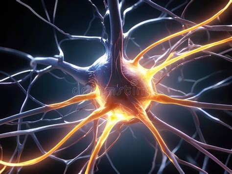 Image Of A Neuron Receiving An Electrical Impulse 8 Stock Illustration