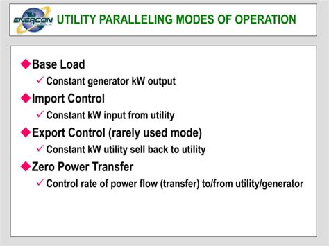 Utility And Generator Paralleling System Ppt Power And Energy Industry Industries