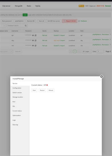 Cannot Activate Mysql Aapanel Free Hosting Control Panel One Click Lamplemp