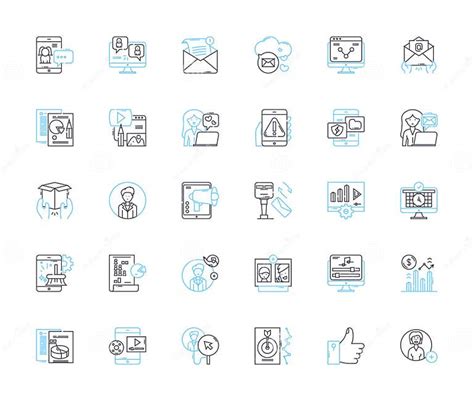 Web Technology Linear Icons Set Html Css Javascript Api Framework Responsive Backend Line