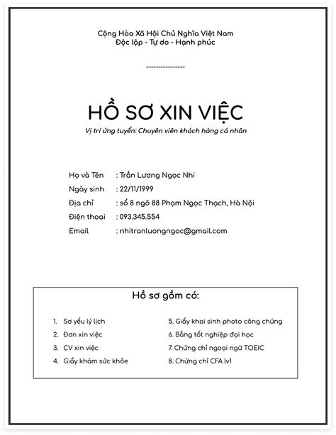 Cách Ghi Bìa Hồ Sơ Xin Việc đẹp Và Chuyên Nghiệp Cake