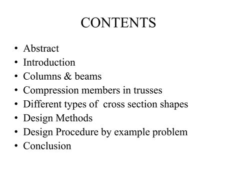 Design Of Compression Members In Steel Structures Civil Engineering Pptx