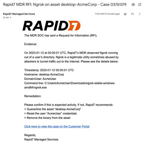 Rapid7 Mdr Notifications Managed Services Documentation