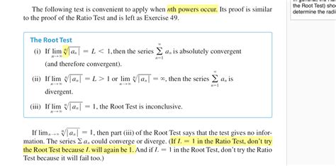 Sequences And Series When To Use The Root Test Is This Not A Good Situation To Use It