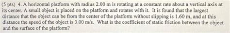 Solved A Horizontal Platform With Radius M Is Chegg