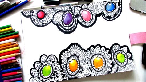 How To Draw Gems In Zentangle YouTube